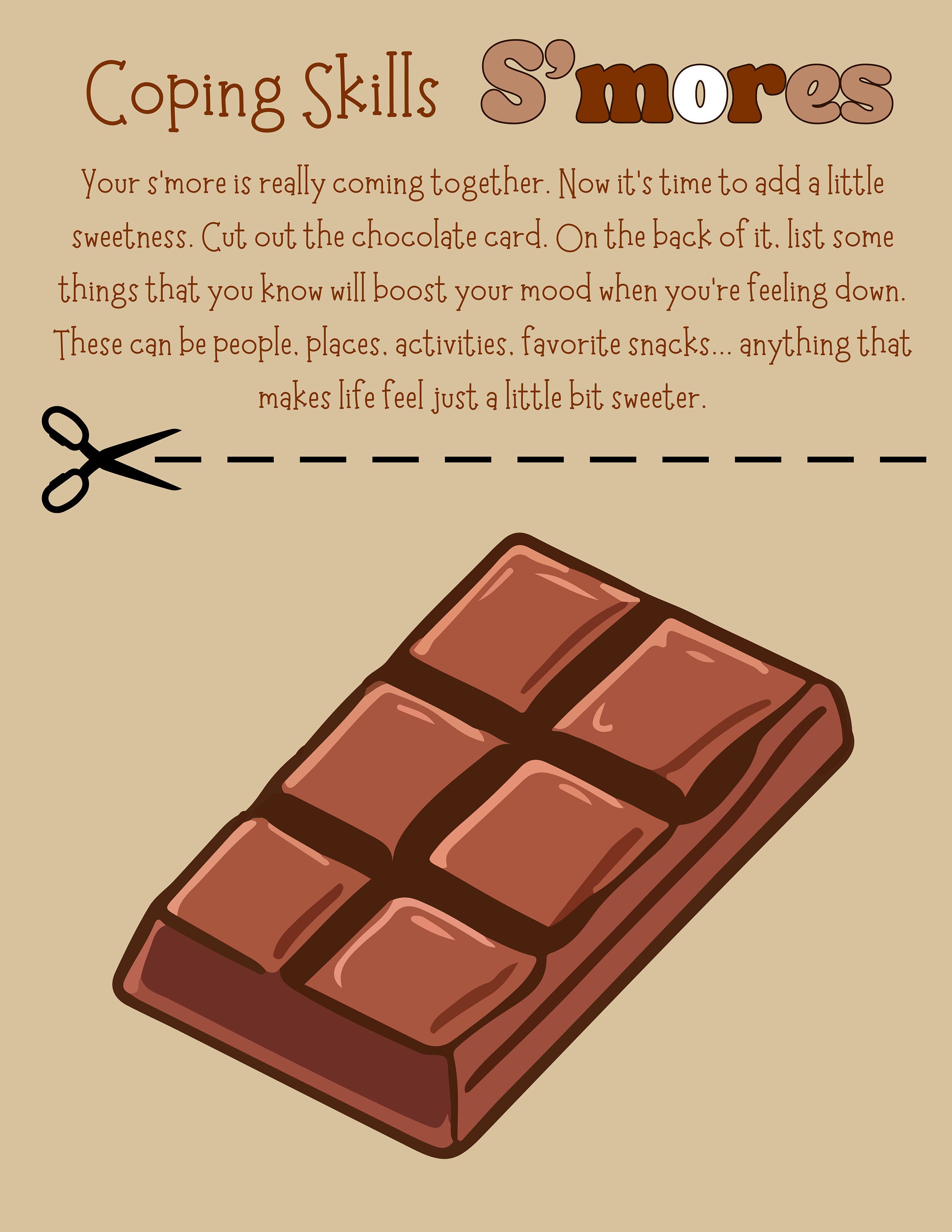 Coping Skills S'mores Activity (includes BIRP Note) - Etsy
