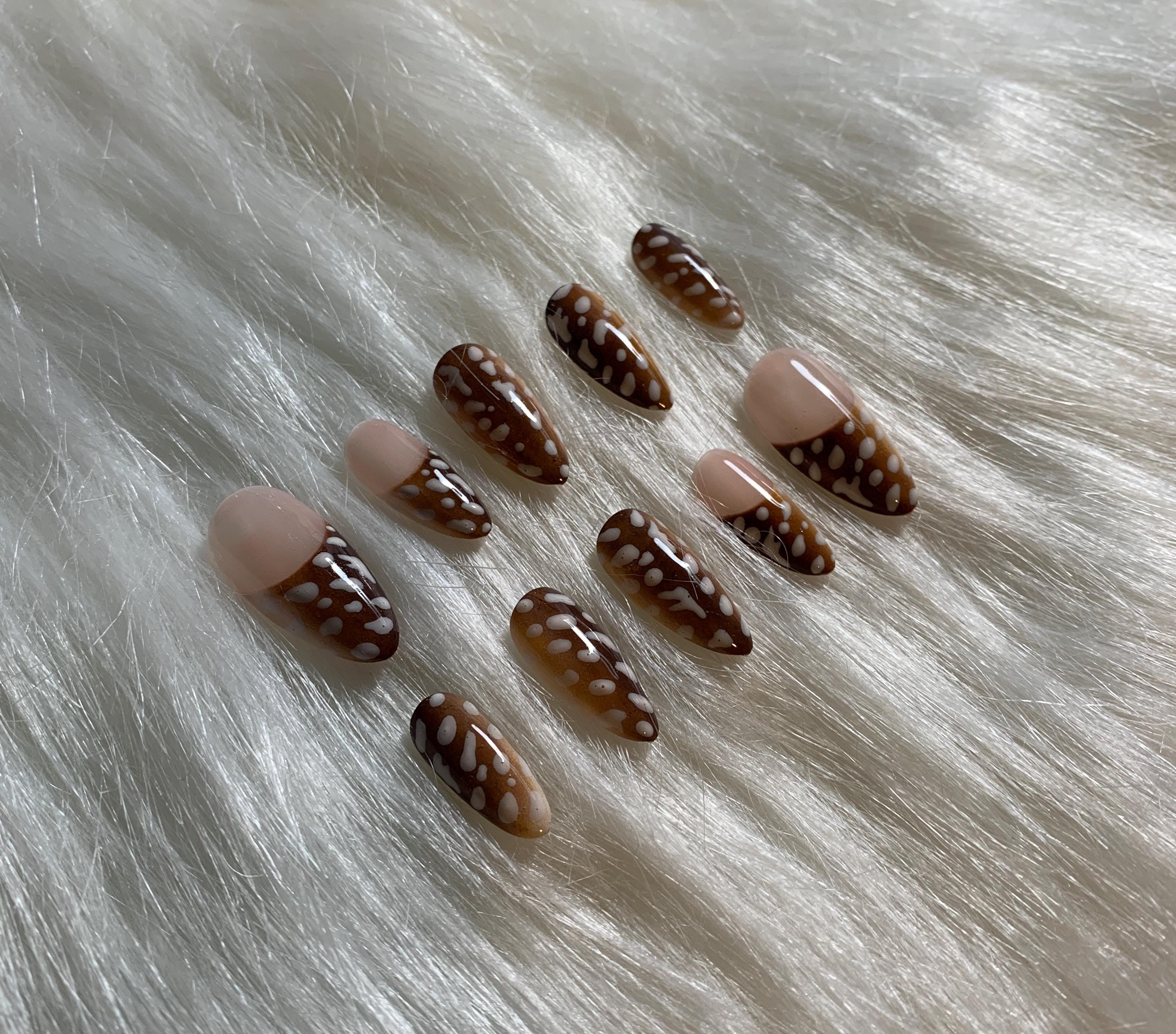 Deer/fawn Print Press on Nails - Etsy