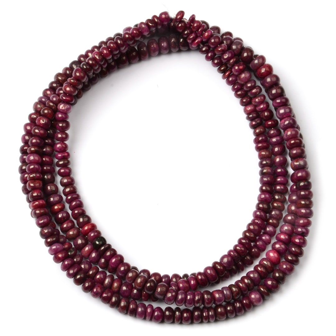 Natural Ruby Beads 3-5 MM, Pink Ruby Beads, Ruby Beads, Ruby Gemstone ...