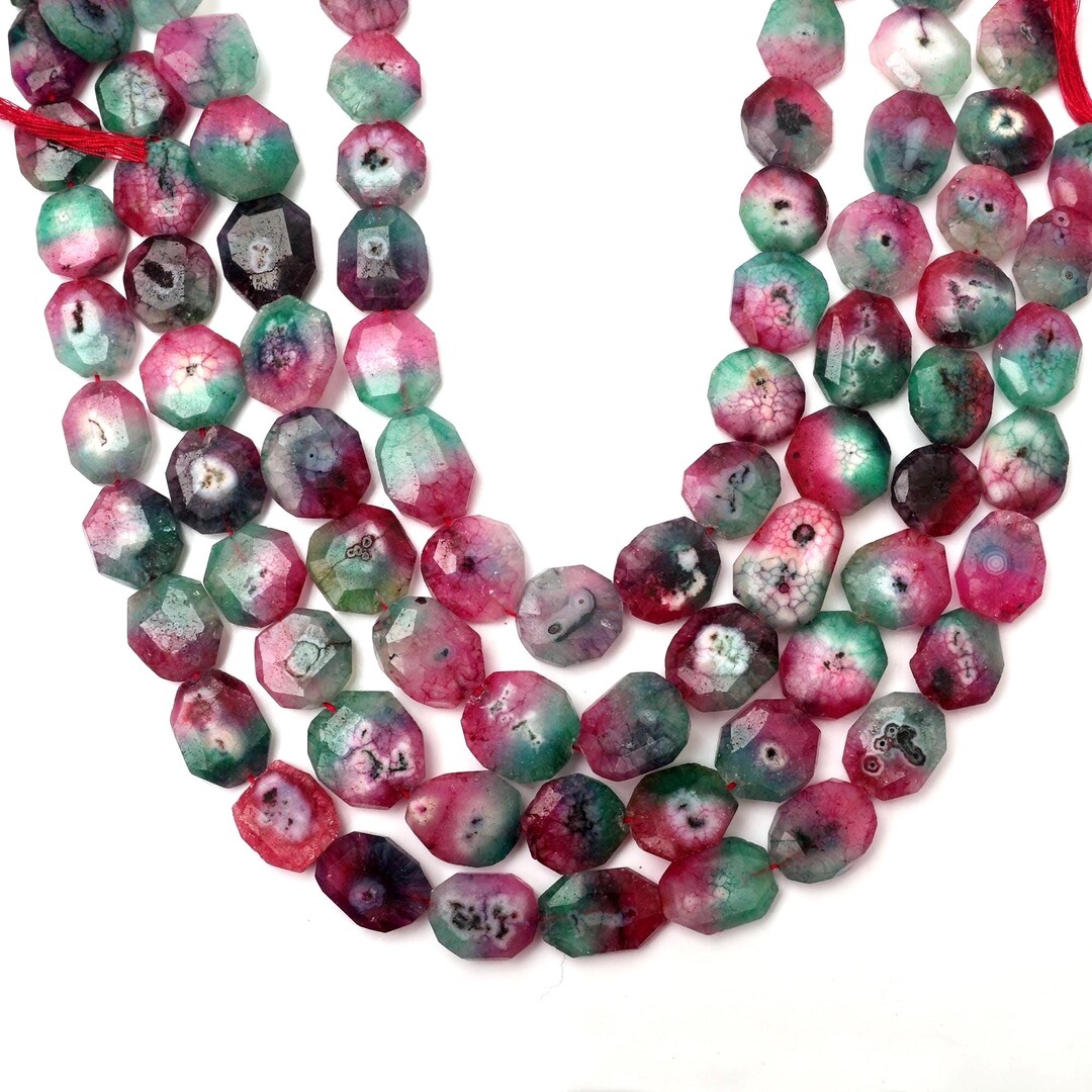 Watermelon Solar Quartz Briolette Beads - 8 Inch Strand - Etsy