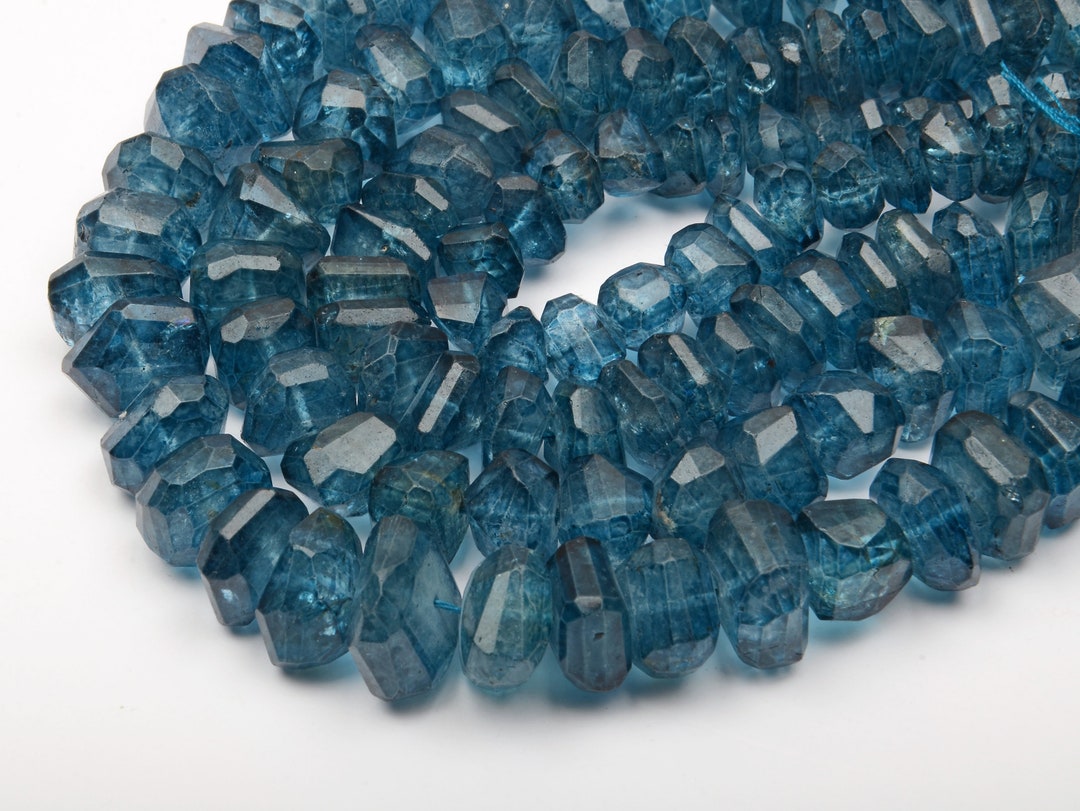 London Blue Topaz Beads, 8 Inch Strand Beads, Natural Topaz Faceted ...