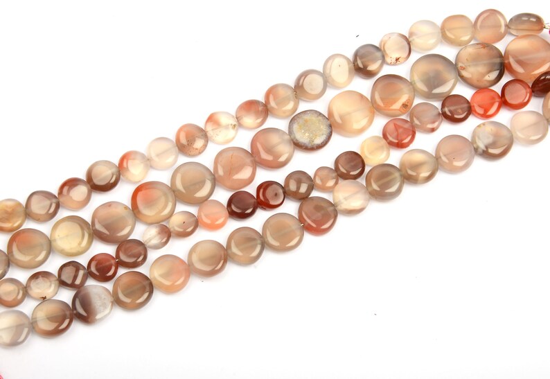 Agate Beads Natural Botswana Agate Gemstone Beads Smooth Coin Shape ...