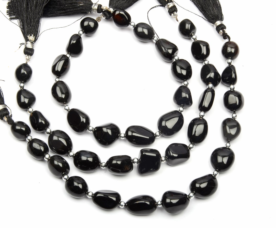 Black Onyx Beads, Wonderful Shine Onyx Beads, 8 Inch Strand 9x11-10x15 ...