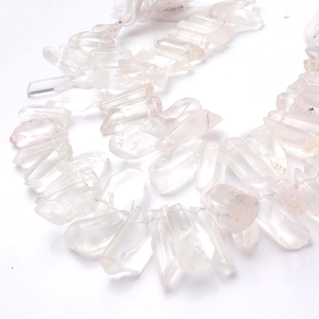 Natural Crystal Beads: Glossy Sticks Gemstone 8 Inch Strand 18-23 MM ...