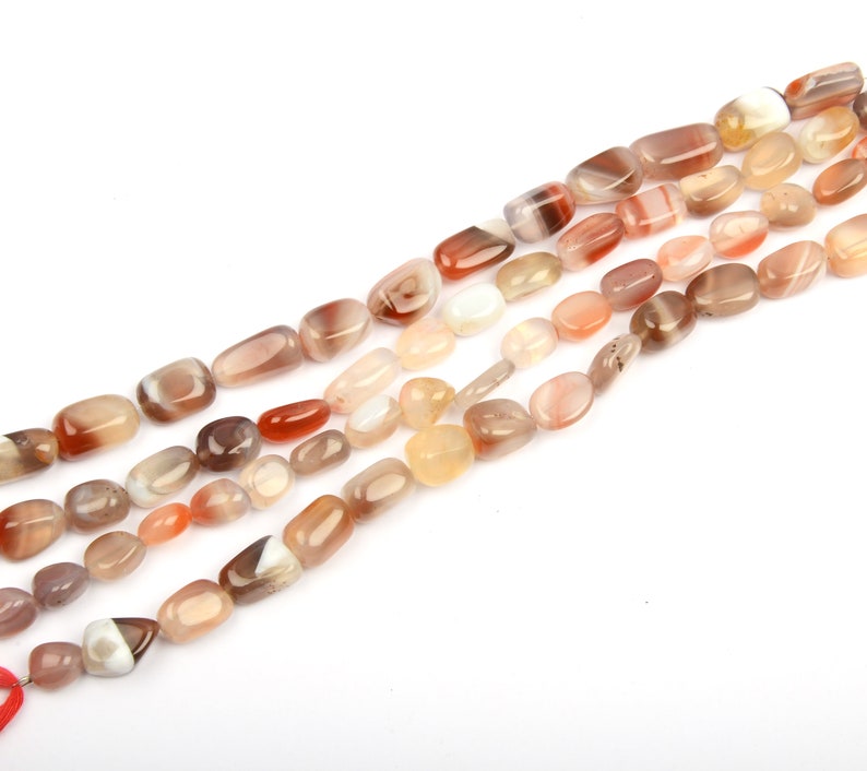 Agate Beads Natural Botswana Agate Gemstone Beads Smooth Nugget Shape Beads Handmade Natural ...