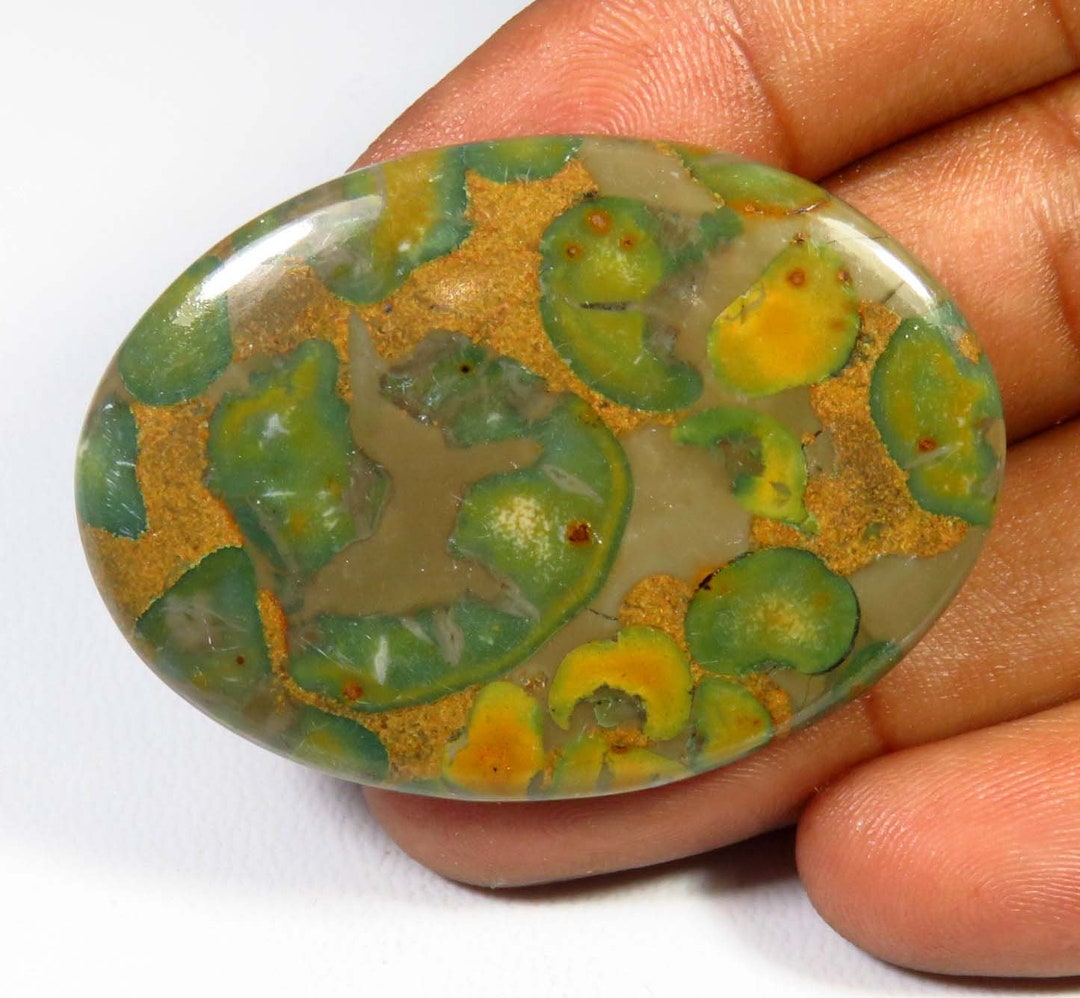 Natural Fruit Jasper Gemstone, 45x32 Mm, Fruit Jasper Cabochon, Oval ...