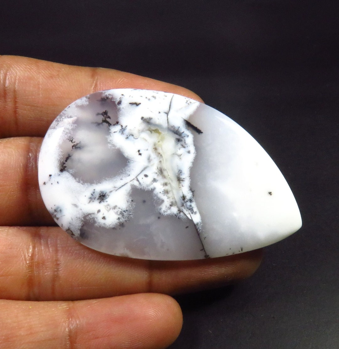 Natural Dendrite Opal Cabochon, 52x33 Mm, Dendrite Opal Agate Polished ...