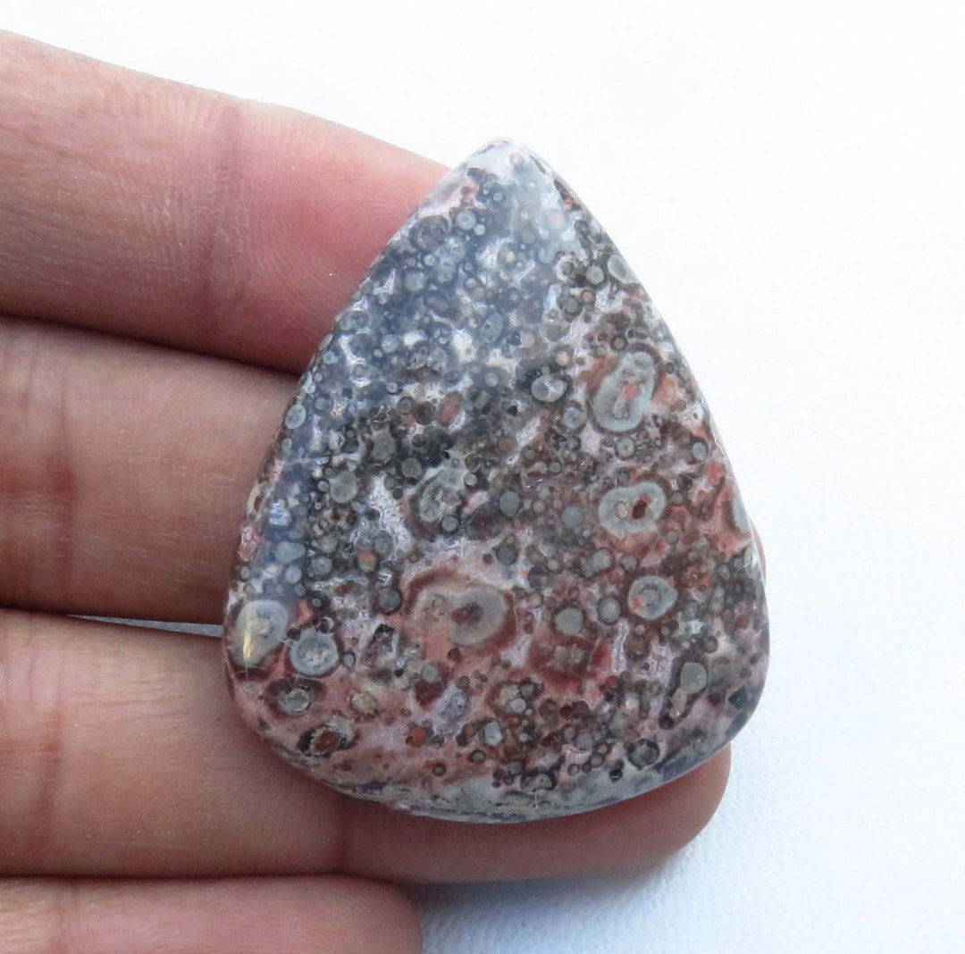 Natural Leopard Skin Jasper Gemstone, 39x31 Mm, Leopard Skin Jasper ...