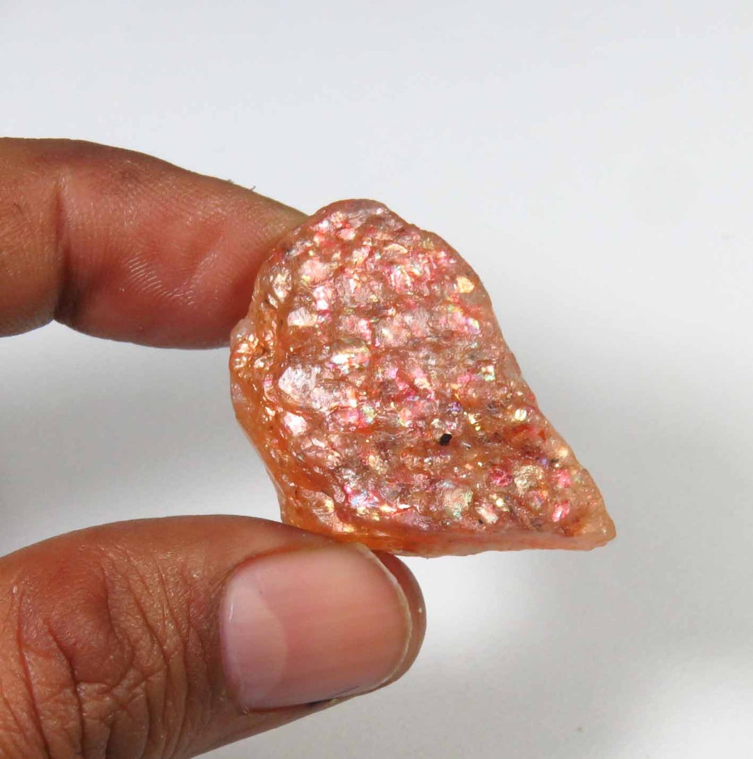 Natural Rainbow Sunstone Rough, 34x23mm, Sparkle Sunstone Rough, 49cts ...
