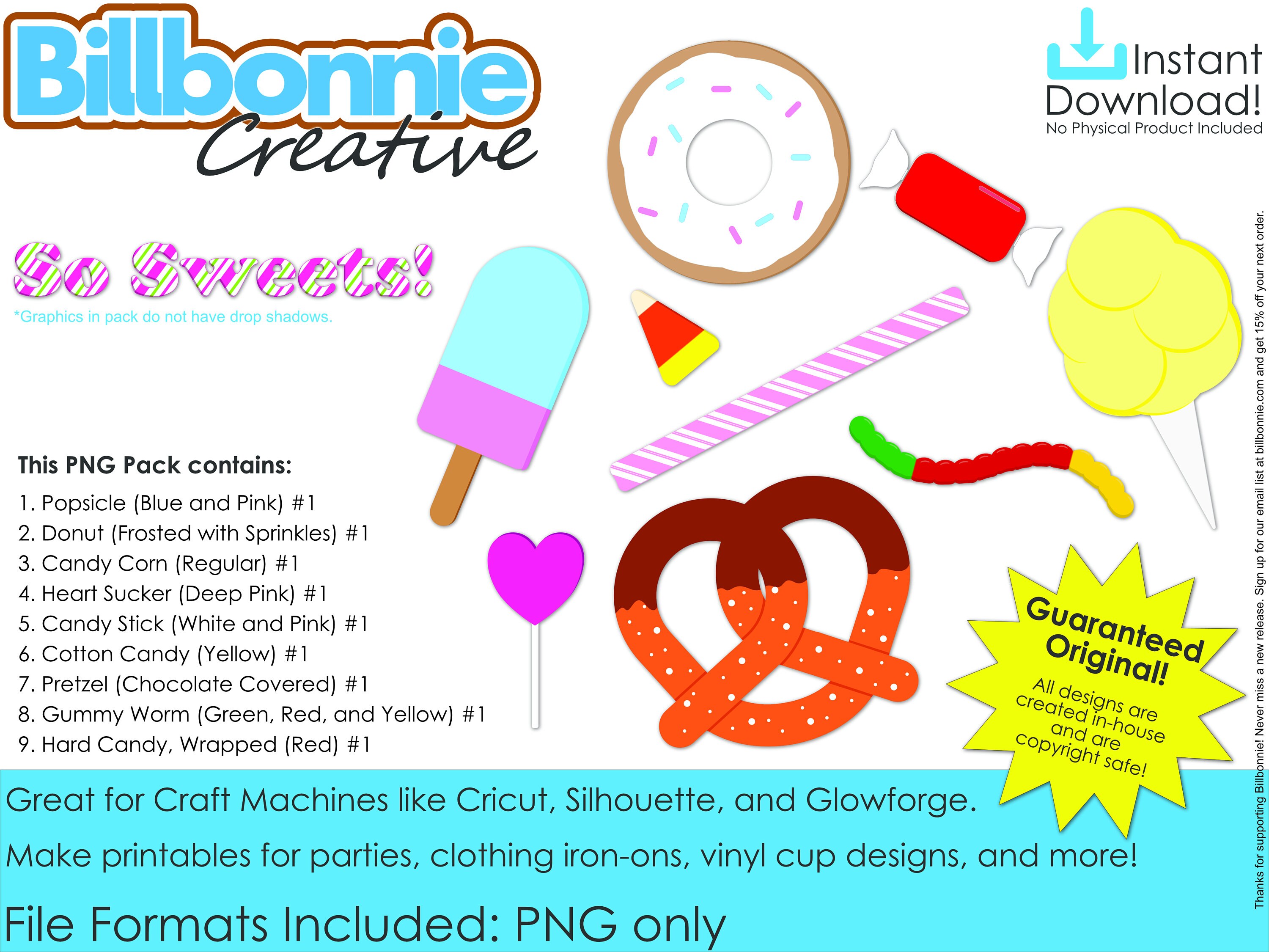 Candy and Sweets Themed Flat PNG Graphics X9 so Sweets 1 PNG Pack ...