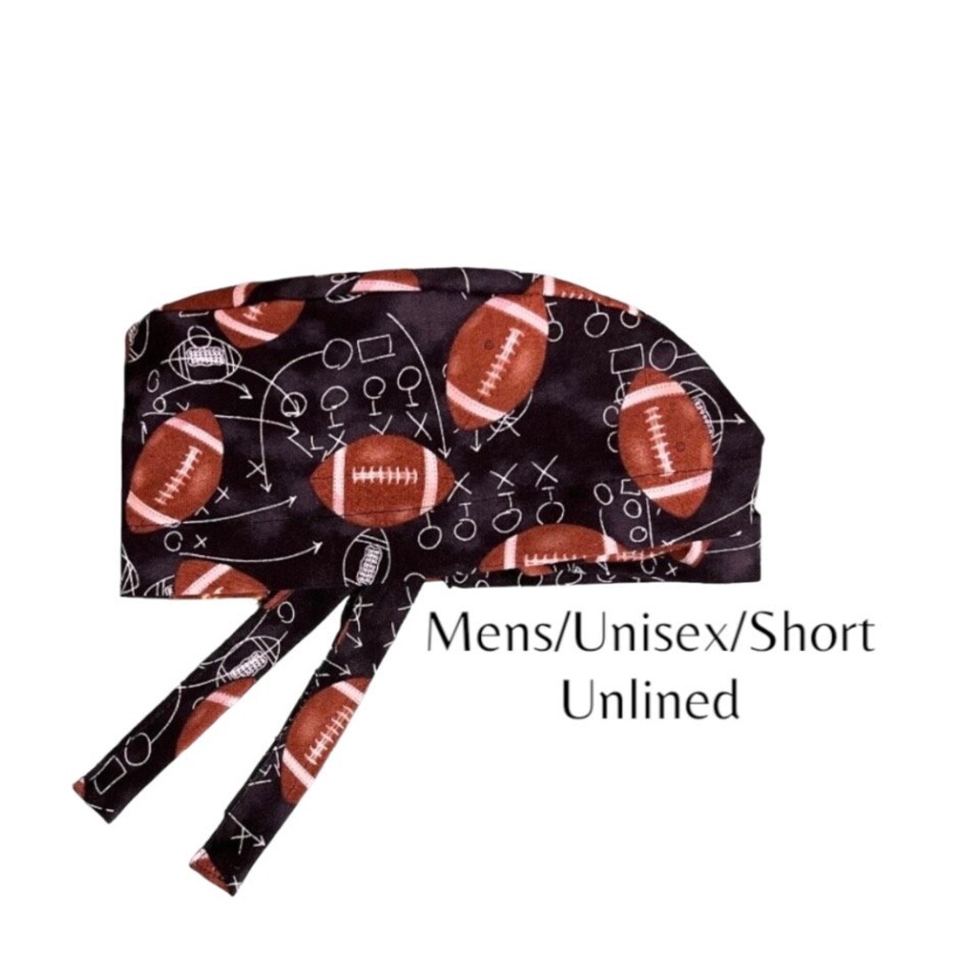 Football Short Hair Mens Surgical Scrub Cap Unisex Fun OR CRNA Bonnet ...