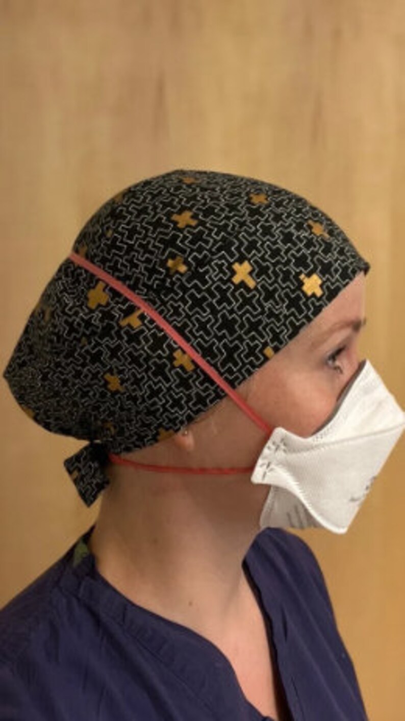 Satin Lined Pickleball Paddle Long Hair Surgical Scrub Cap CRNA Nurse ...