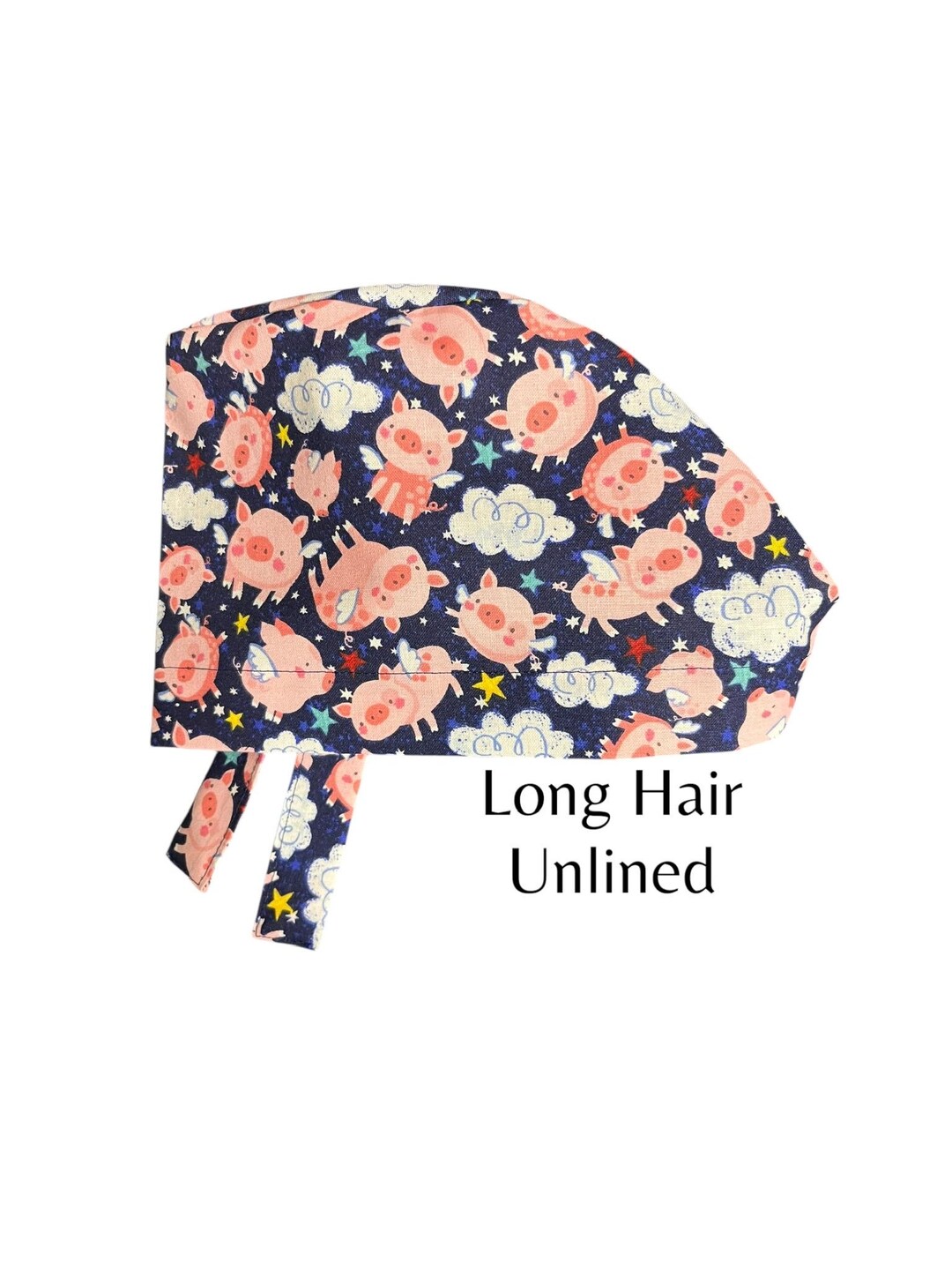 Pigs Flying Long Hair Surgical Scrub Cap Plastic Surgery CRNA OR Nurse ...