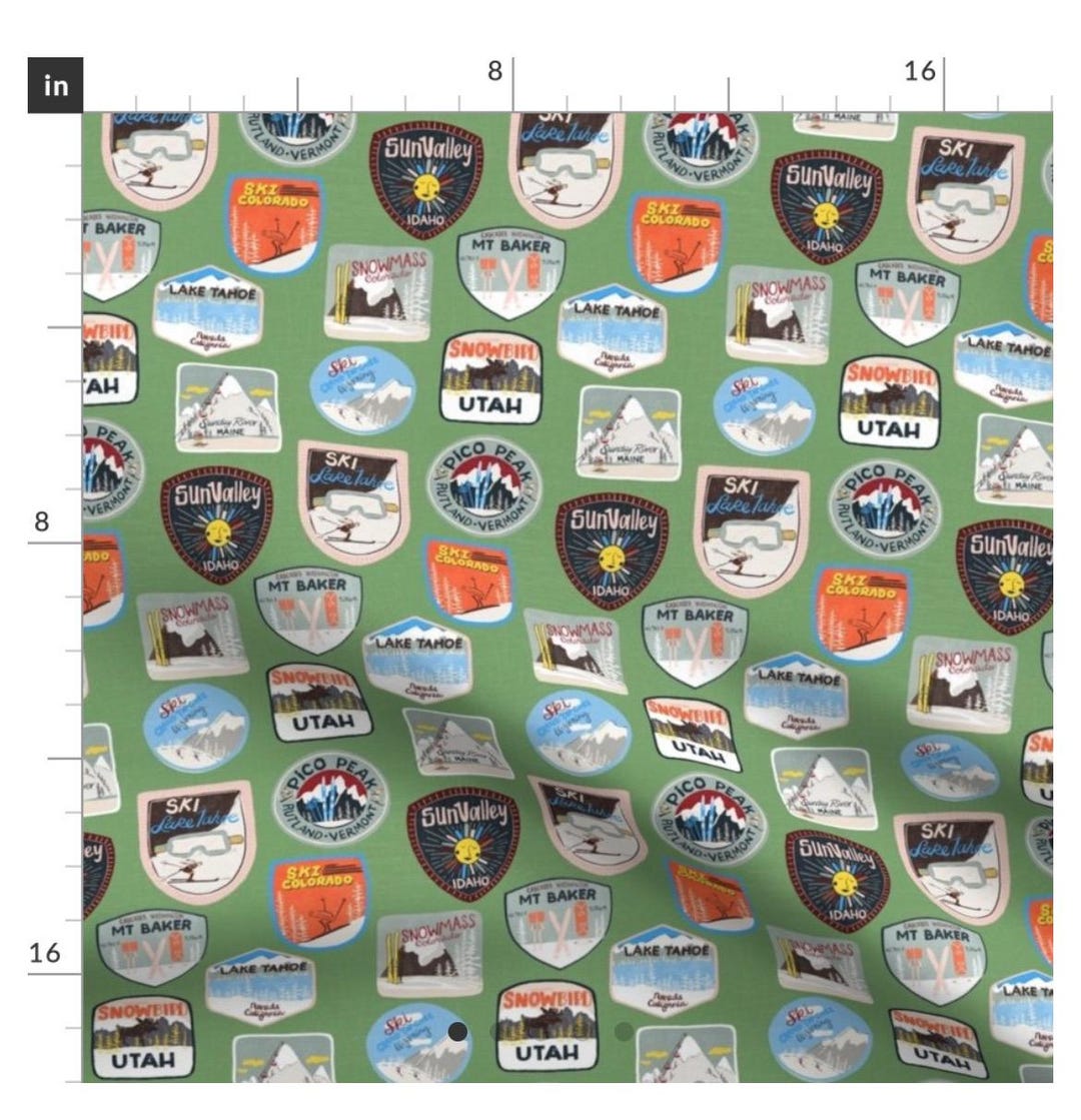 Skiing and Snowboarding Mountain Patches Satin Lined Euro Toggle ...