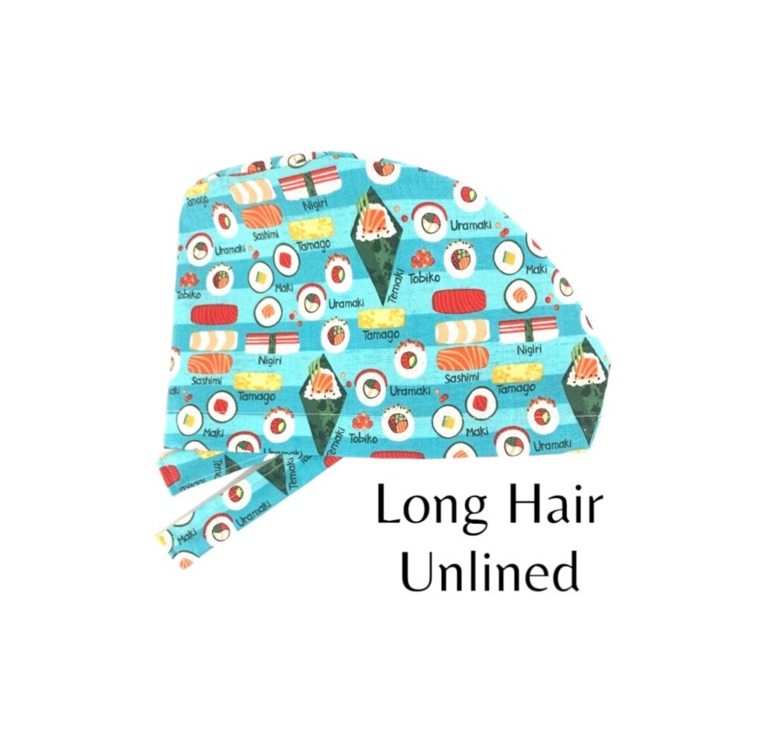 Sushi Food Fun Cute Surgical Scrub Cap OR Nurses Hat Bonnet Dental Vet ...