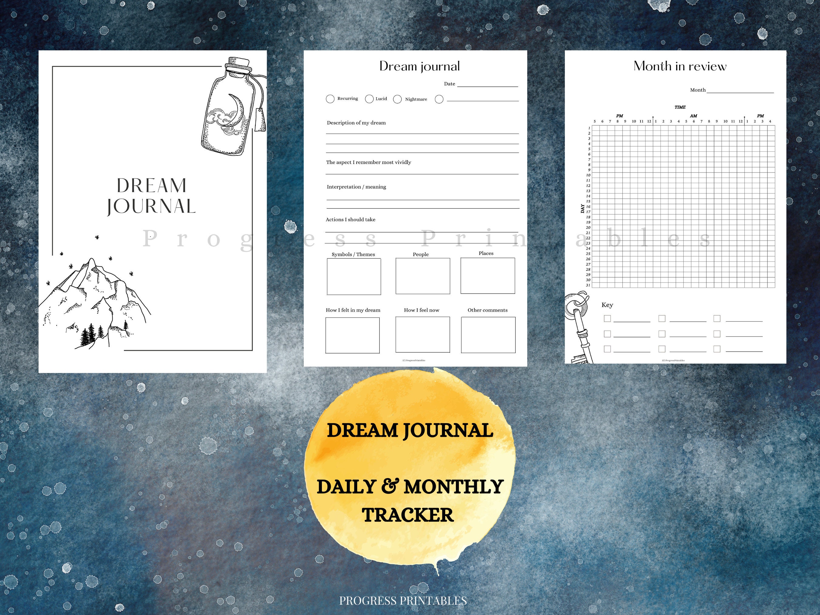 Dream Journal Printable Dream Planner Dream Diary Dream - Etsy