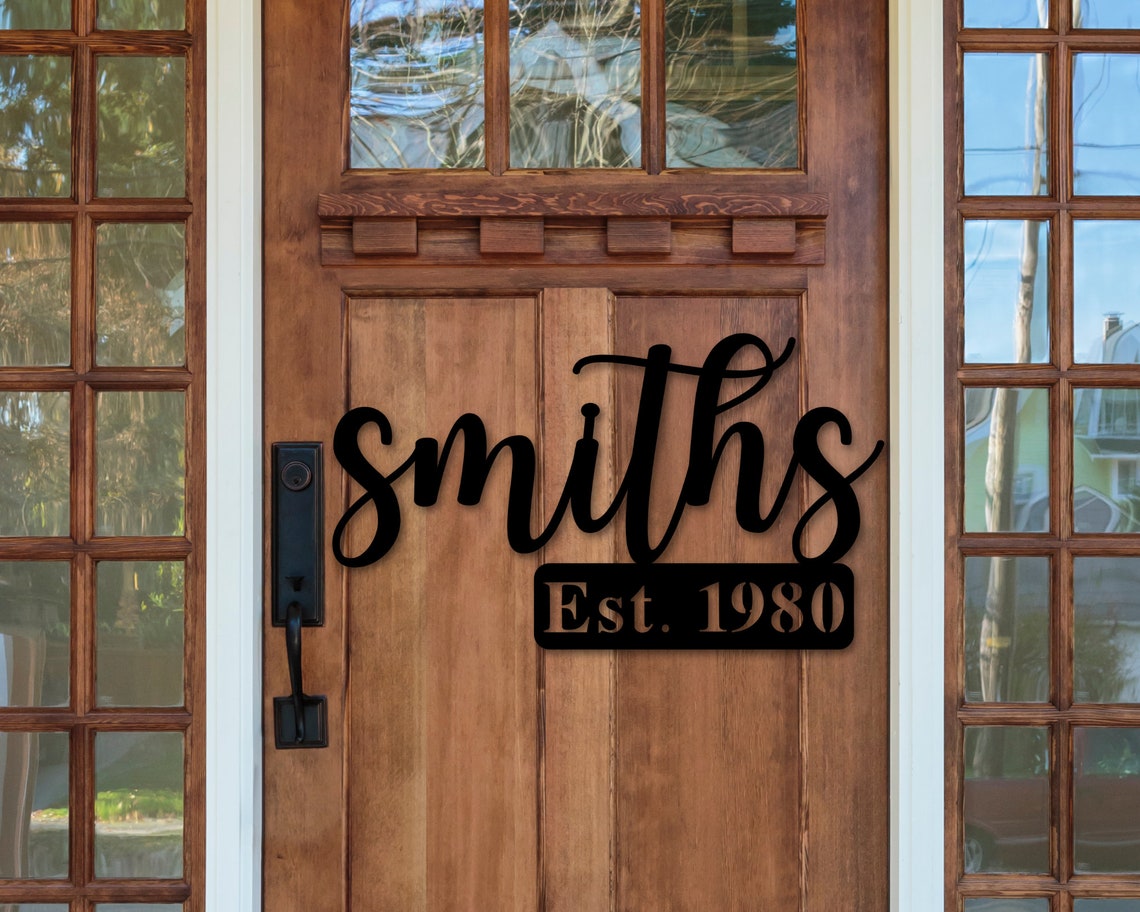 Personalized Family Name Sign Metal Last Name Sign - Etsy