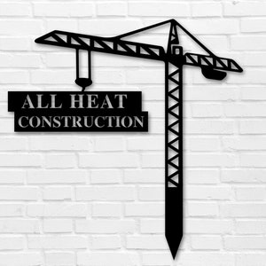 Construction Company Yard Sign, Construction Metal Sign, Construction ...