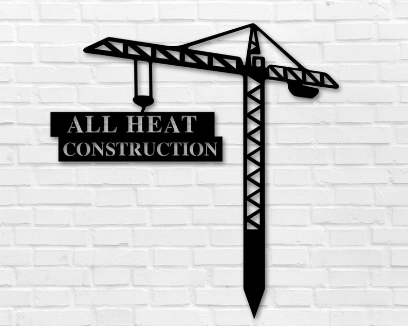 Construction Company Yard Sign, Construction Metal Sign, Construction ...