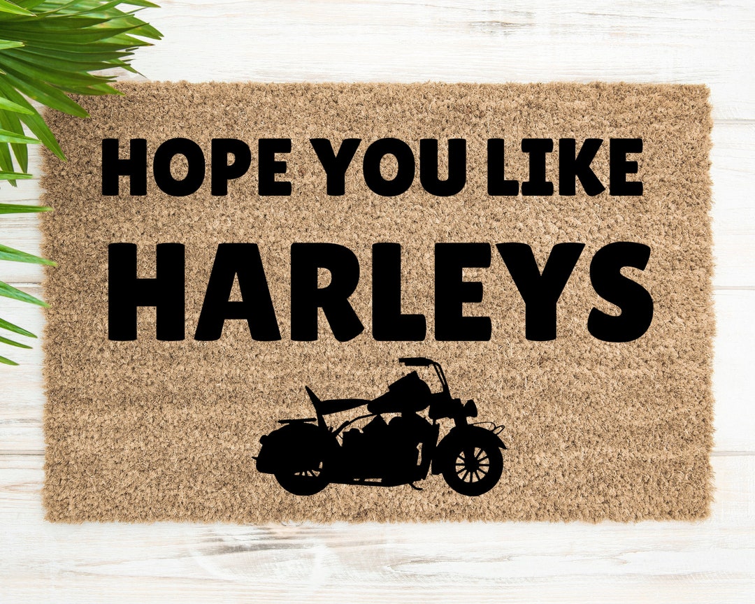 Hope You Like Harleys Doormat, Motorcycle Welcome Mat, Biker Home Decor ...