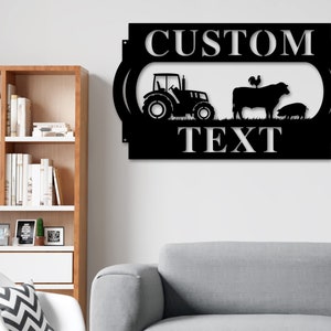 Personalized Metal Farm Sign, Custom Ranch Decor, Farmhouse Name Sign ...