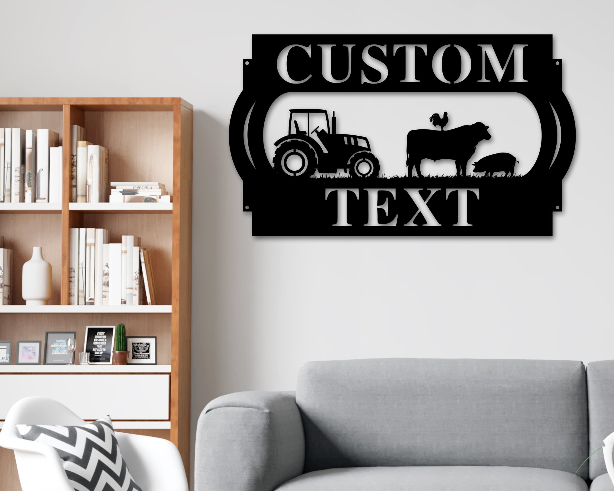 Personalized Metal Farm Sign, Custom Ranch Decor, Farmhouse Name Sign ...