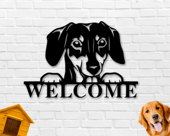 Dog Welcome Sign Front Porch Sign Welcome Metal Sign Metal - Etsy