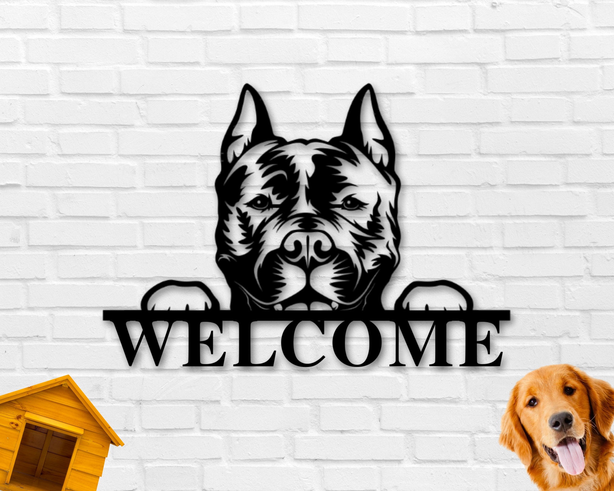 Dog Welcome Sign Front Porch Sign Welcome Metal Sign Metal | Etsy