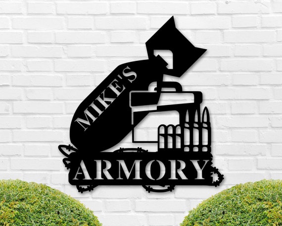 Armory Sign Gun Room Sign Gun Shop Sign Shooting Range - Etsy