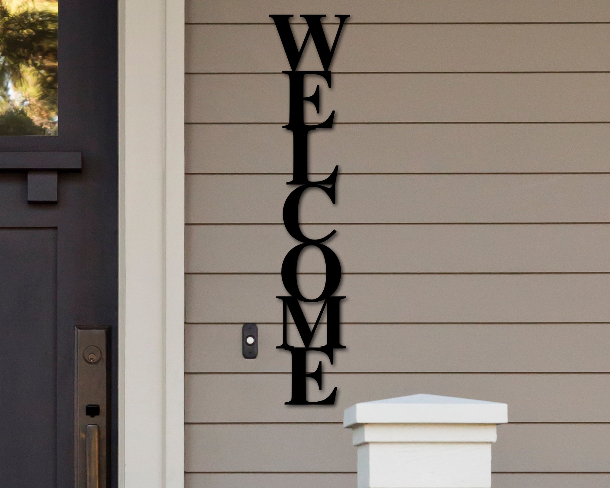 Welcome Metal Sign Vertical Welcome Sign Welcome Porch Sign - Etsy