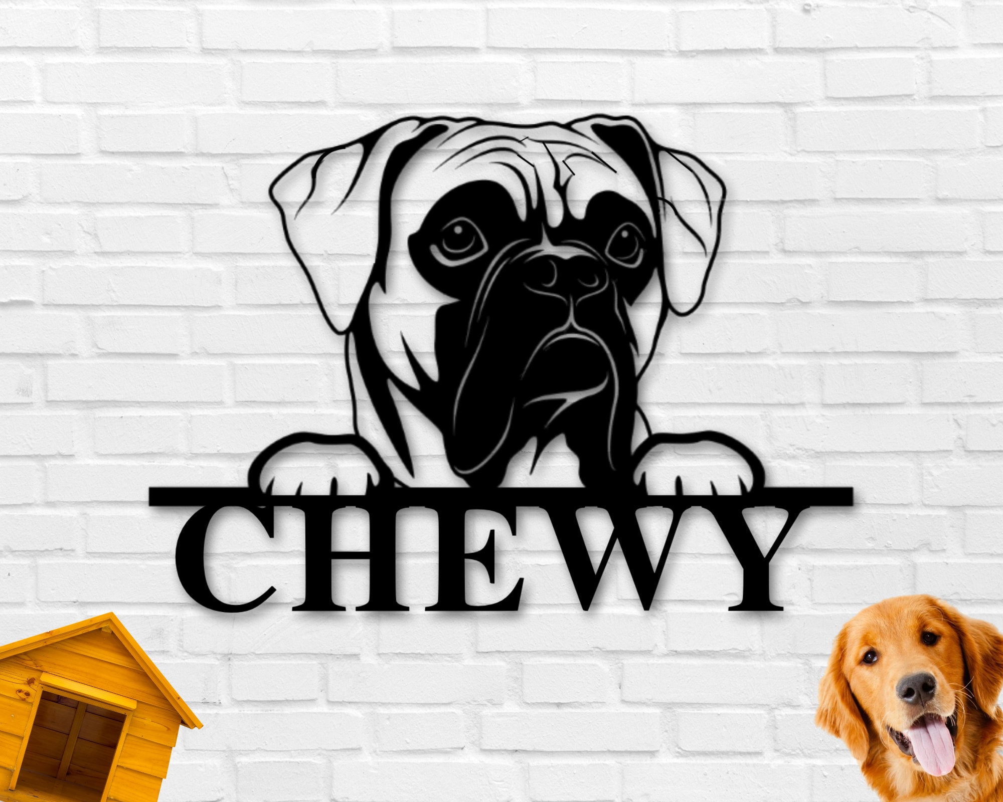 Boxer Dog Sign Boxer Terrier Metal sign Boxer Terrier Name | Etsy