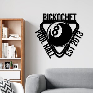 Billiards Room Sign, 8 Ball Sign, Personalized Billiard Room Sign, Pool ...
