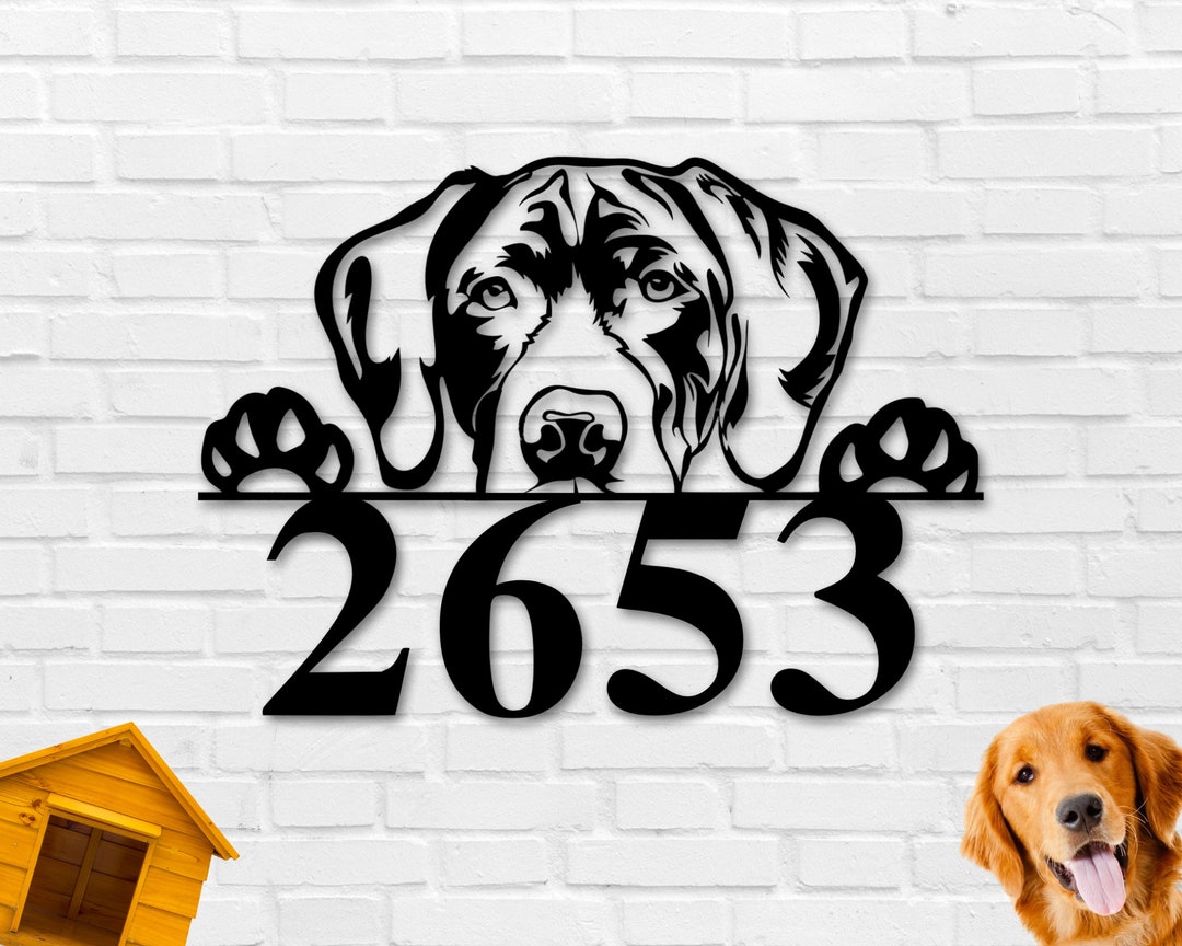 Custom Address Sign, Dog Sign, Dog Address Sign, Metal Sign, Address ...
