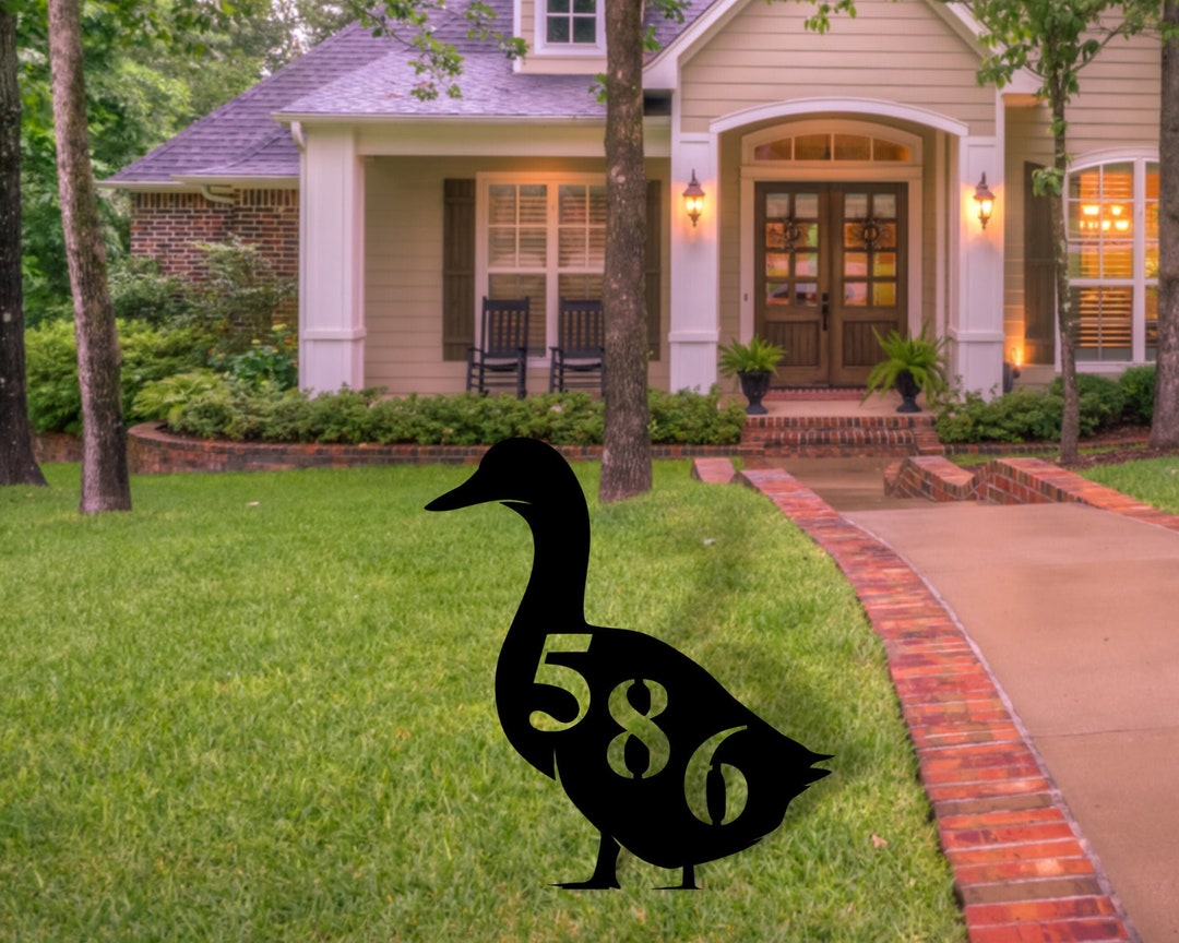 Duck Address Sign, Duck House Sign, Duck Themed Address Steel Yard Sign ...