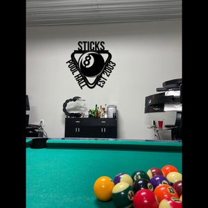 Billiards Room Sign, 8 Ball Sign, Personalized Billiard Room Sign, Pool ...
