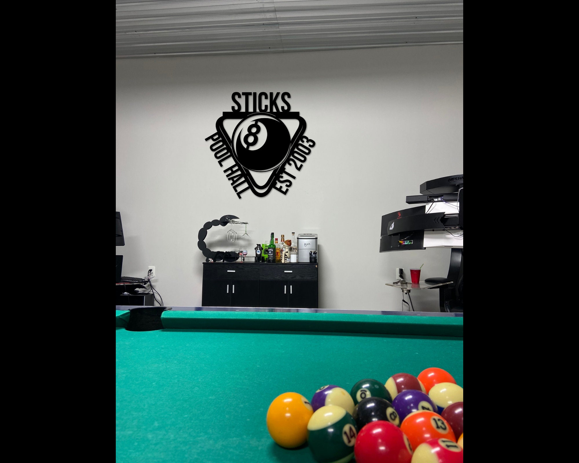 Billiards Metal Wall Art, Metal Wall Sign, Home Decor, Wall Decoration ...