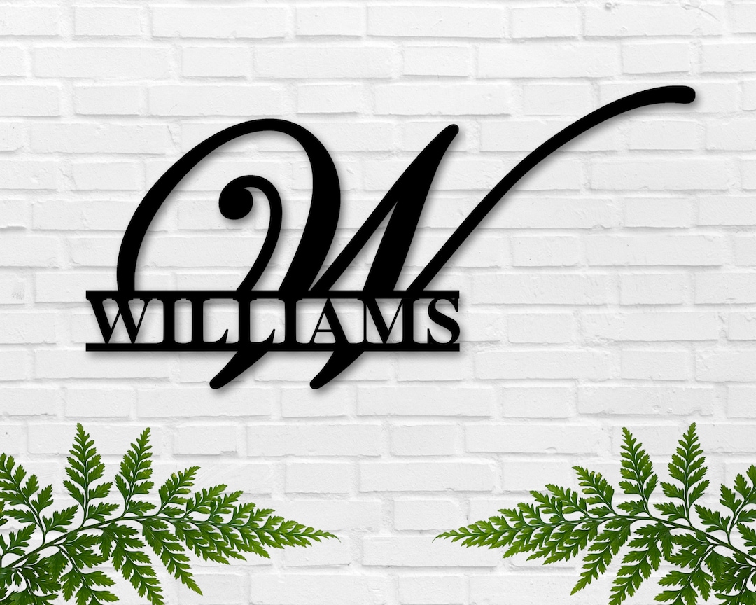 Fancy Monogram Sign, Elegant Last Name Sign, Family Sign, Housewarming ...