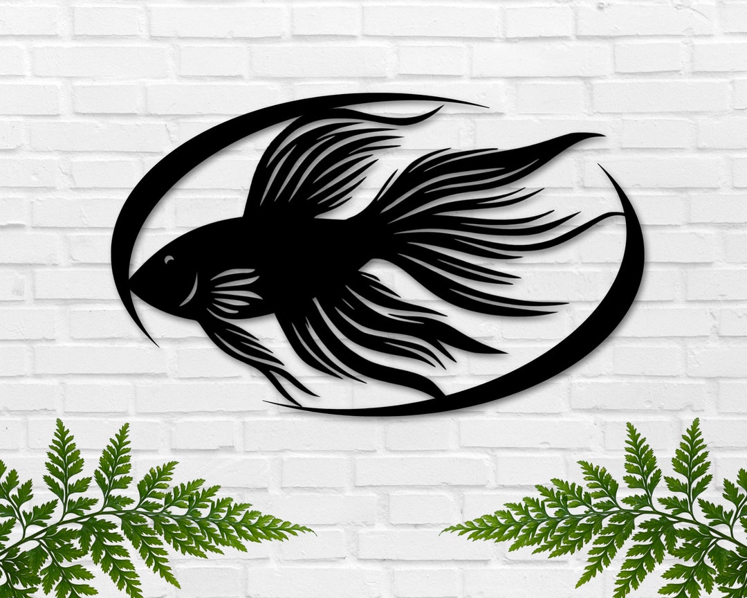 Metal Fish Sign, Beautiful Fish Decor, Fishing Wall Art, Outdoor Lake ...
