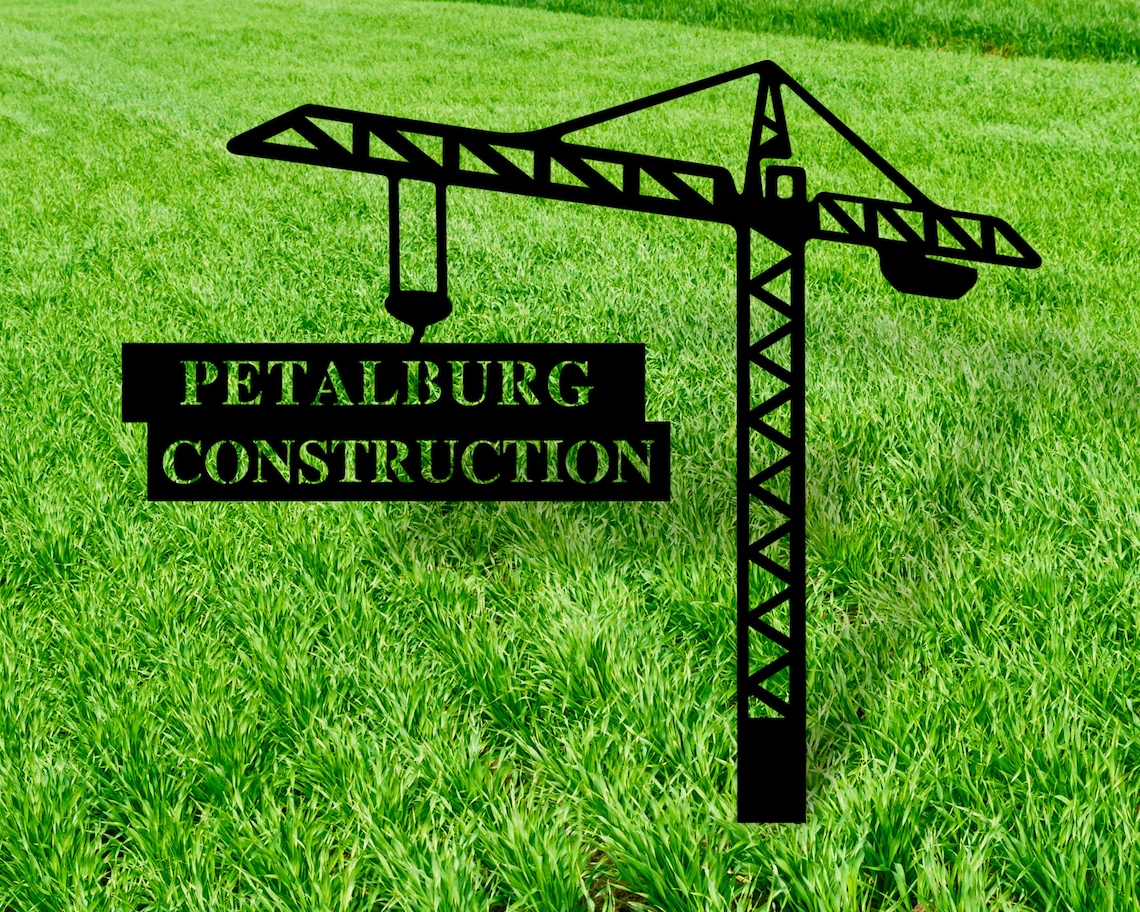 Construction Company Yard Sign, Construction Metal Sign, Construction ...