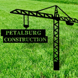 Construction Company Yard Sign, Construction Metal Sign, Construction ...