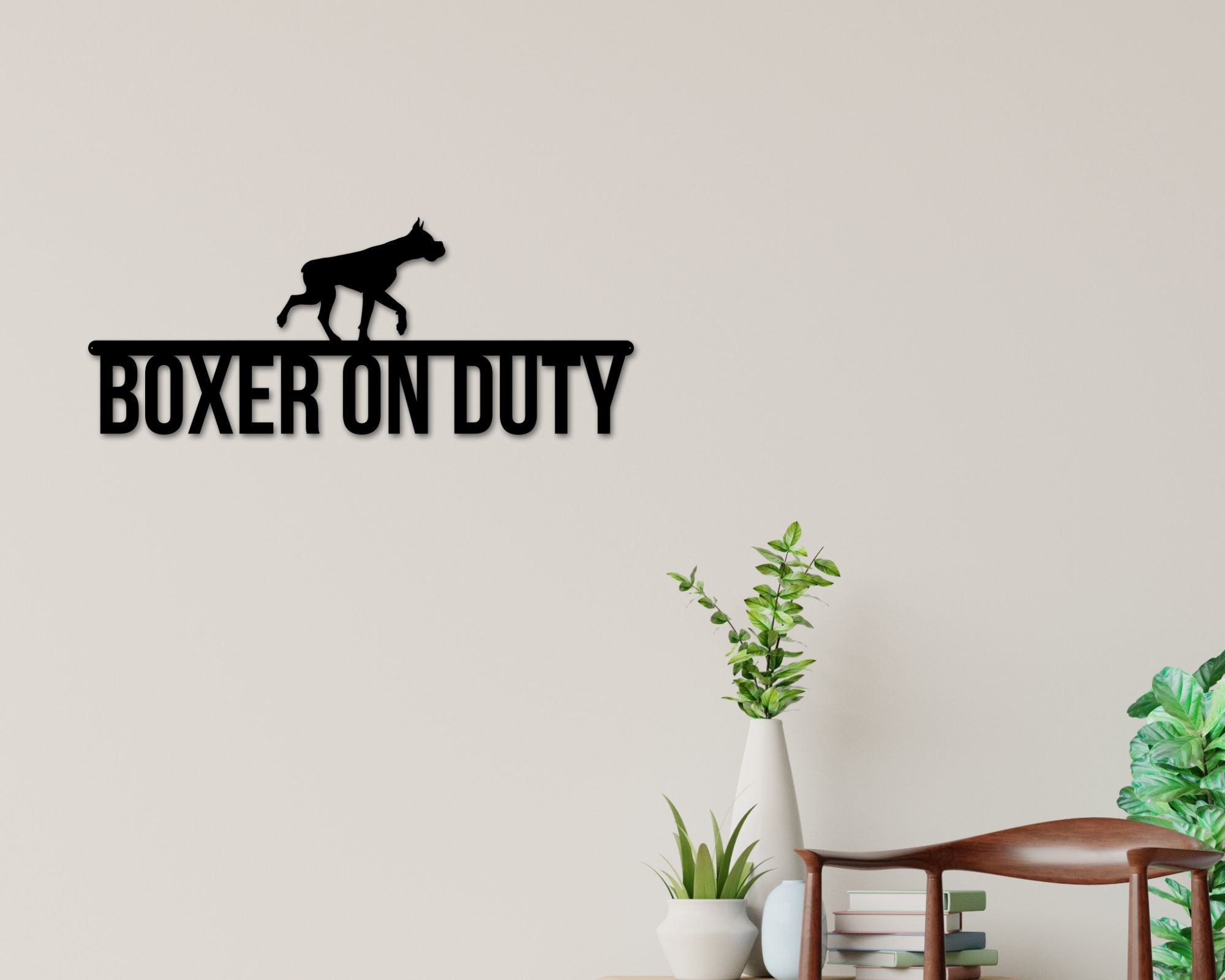 Boxer on duty Boxer Metal sign Dog Sign Dog Lover Sign | Etsy