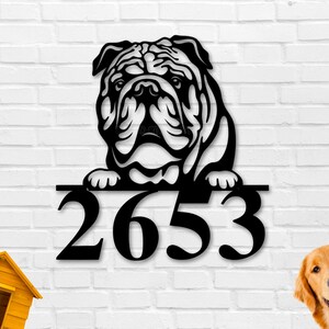 Bulldog Dog Sign, Bulldog Metal Sign, Bulldog Name Sign, Pet Name Sign ...