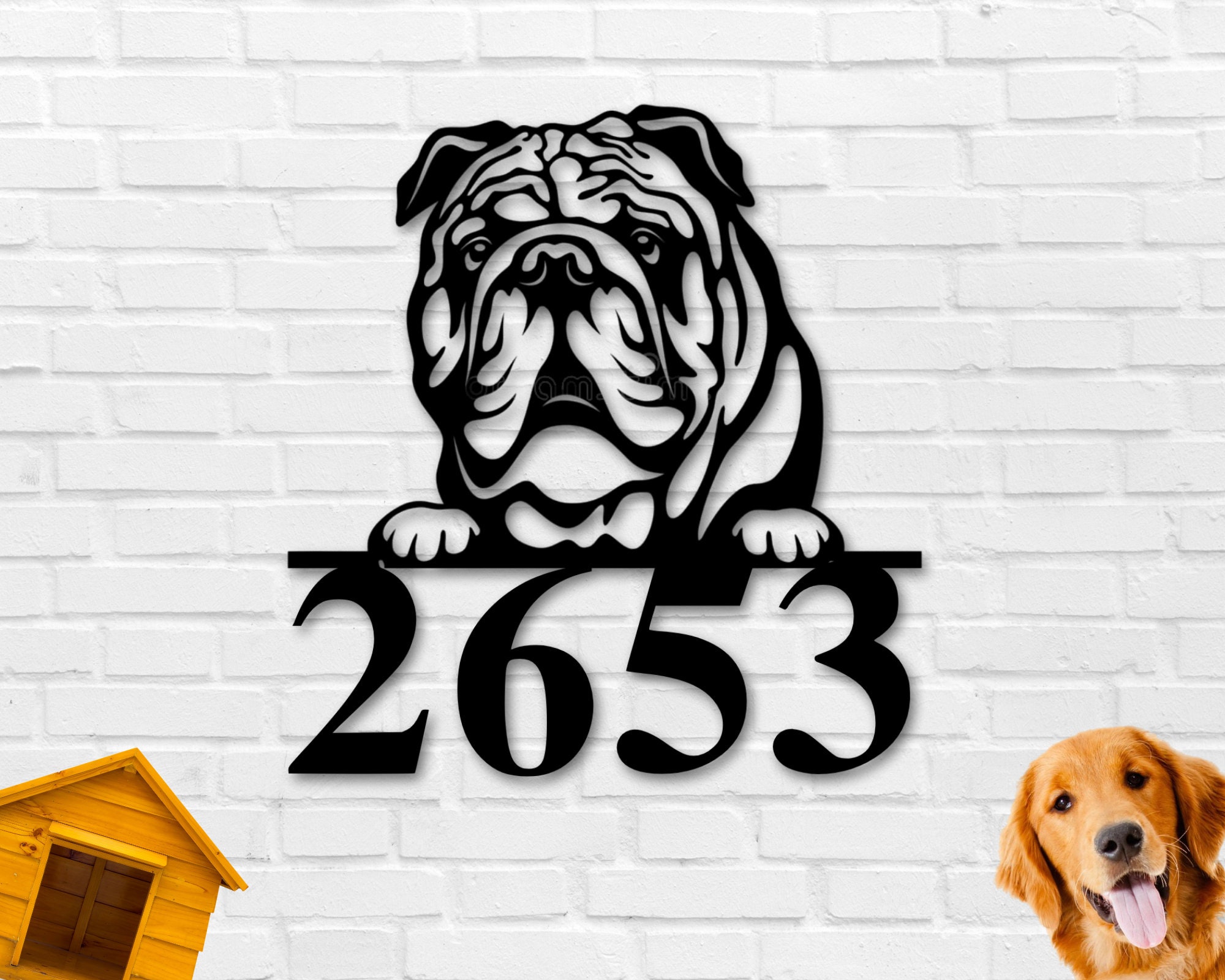 Bulldog Dog Sign Bulldog Metal Sign Bulldog Name Sign Pet - Etsy UK