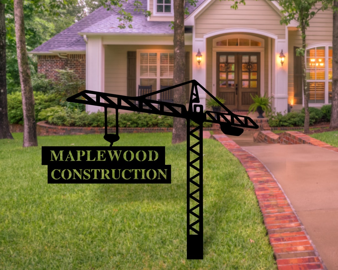 Construction Company Yard Sign, Construction Metal Sign, Construction ...