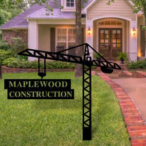Construction Company Yard Sign, Construction Metal Sign, Construction ...