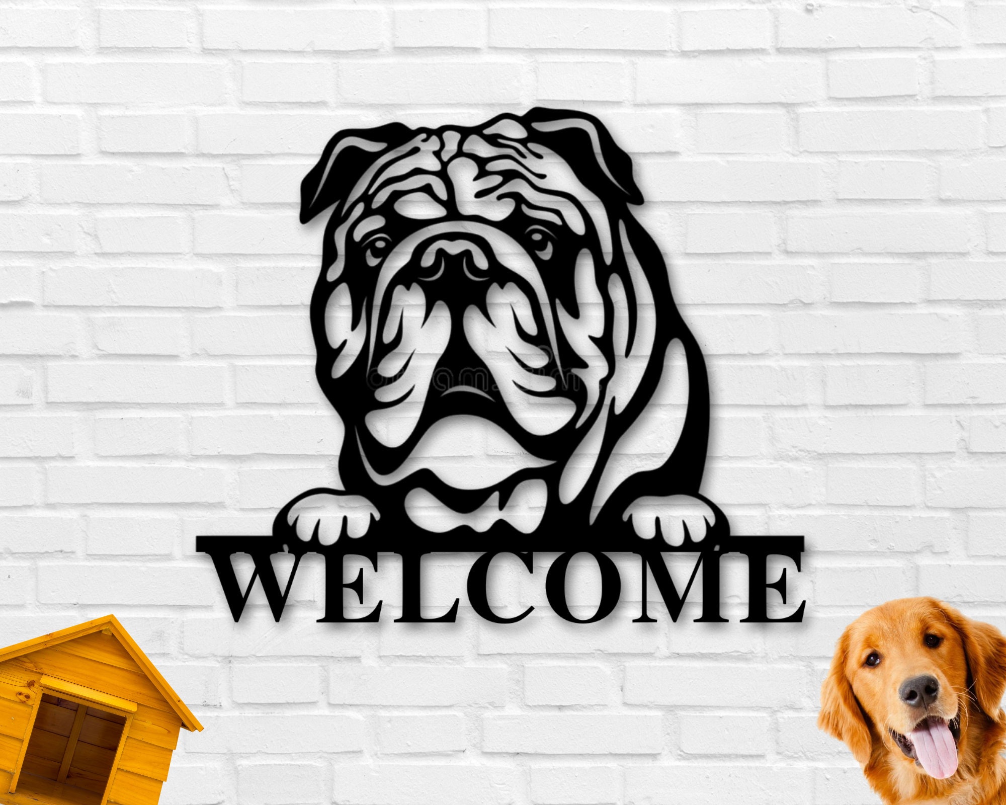 Bulldog Dog Sign Bulldog Metal Sign Bulldog Name Sign Pet - Etsy UK