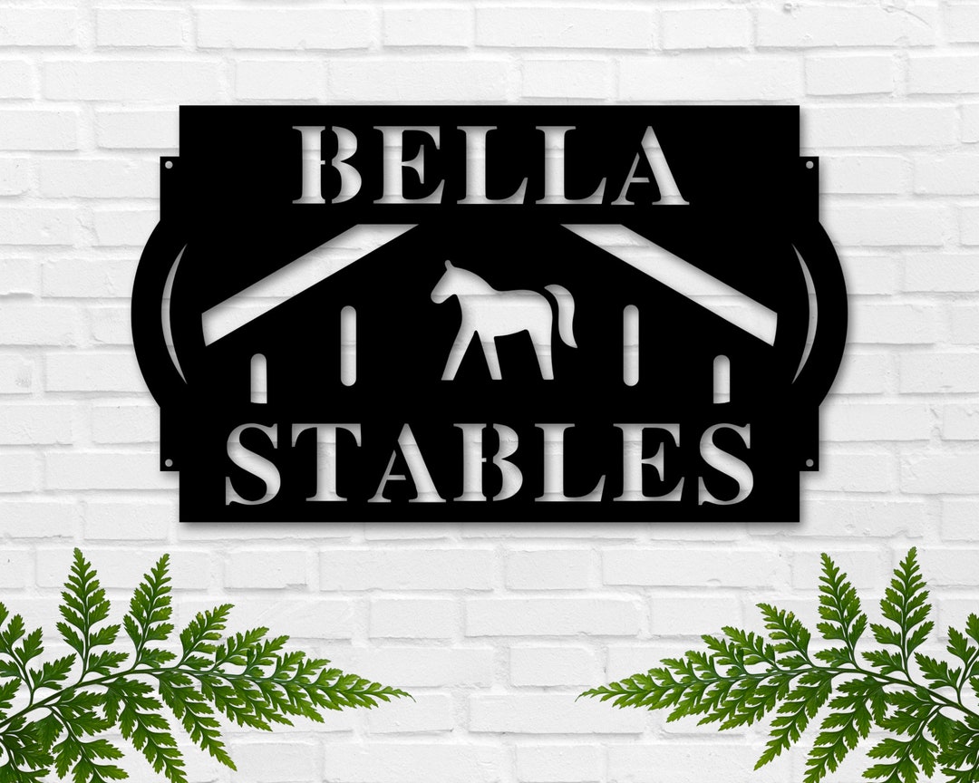Personalized Metal Horse Sign, Custom Name Ranch Decor, Horse Stable ...