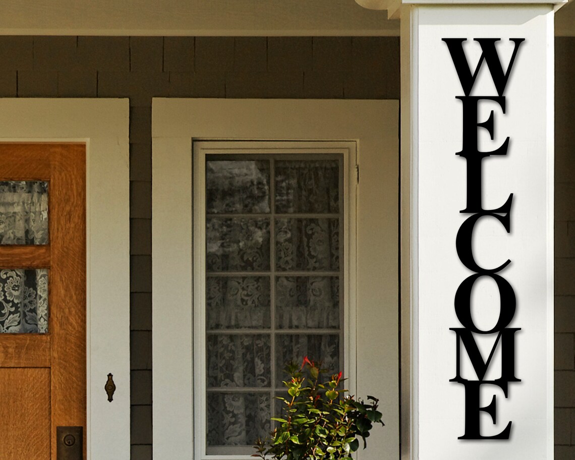 Welcome Metal Sign Vertical Welcome Sign Welcome Porch Sign | Etsy