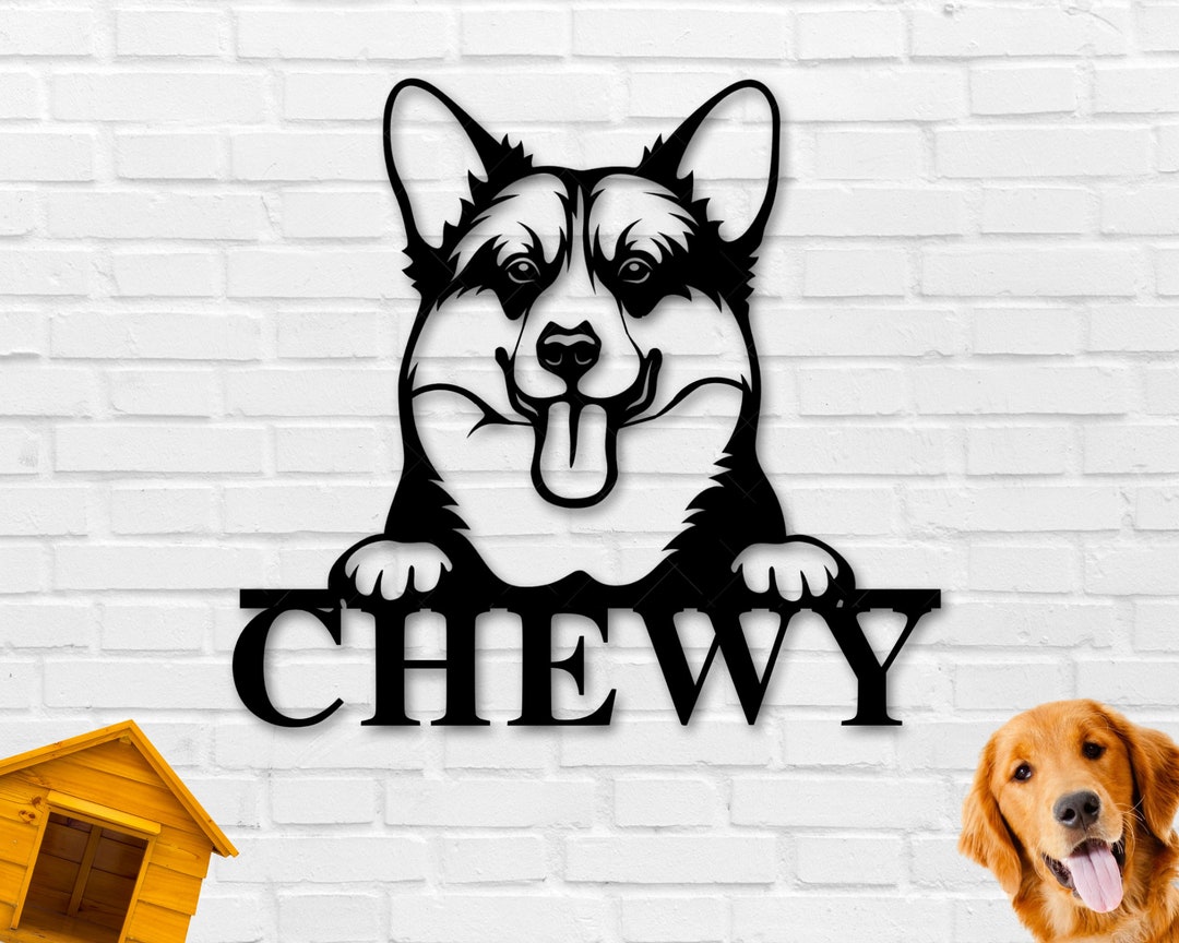 Corgi Dog Sign, Corgi Metal Sign, Corgi Name Sign, Pet Name Sign, Dog ...