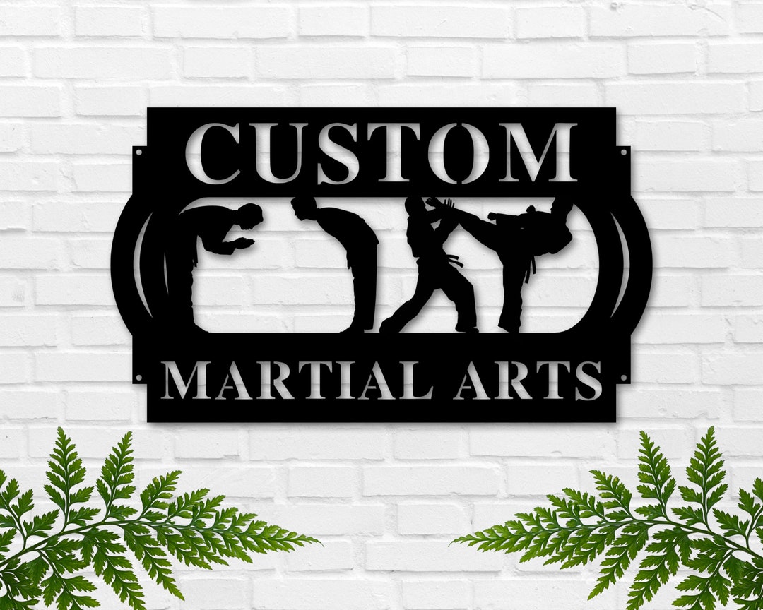 Personalized Martial Arts Sign, Metal Karate Décor, Custom Dojo Metal ...